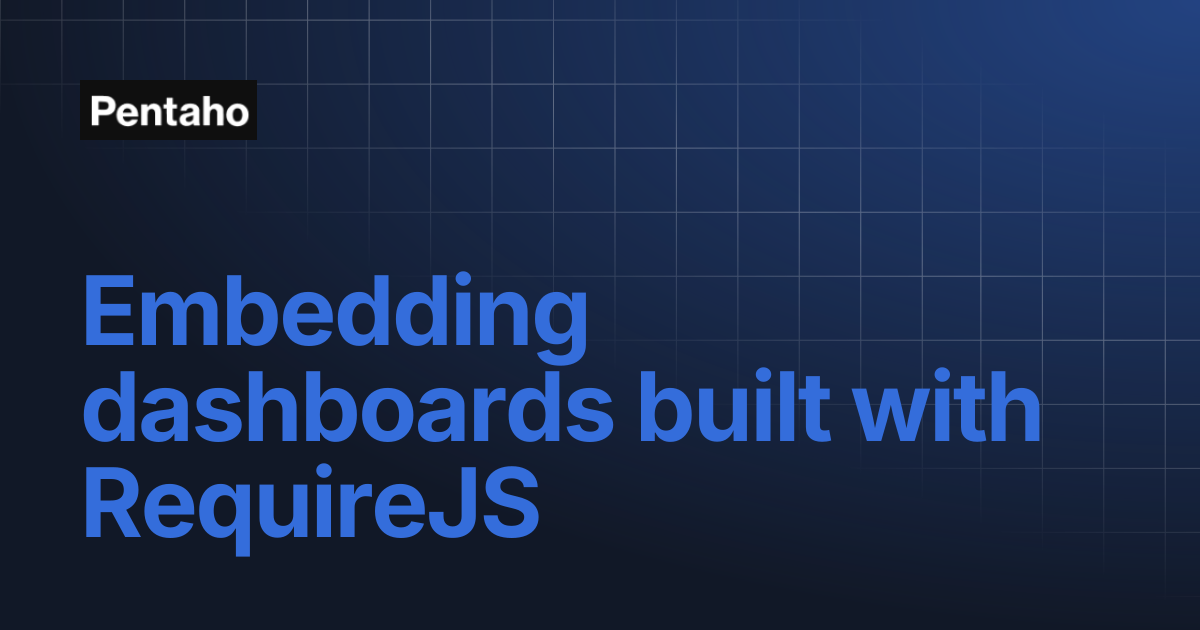 Embedding dashboards built with RequireJS | Pentaho