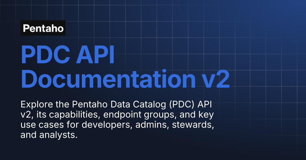 PDC API Documentation | Pentaho