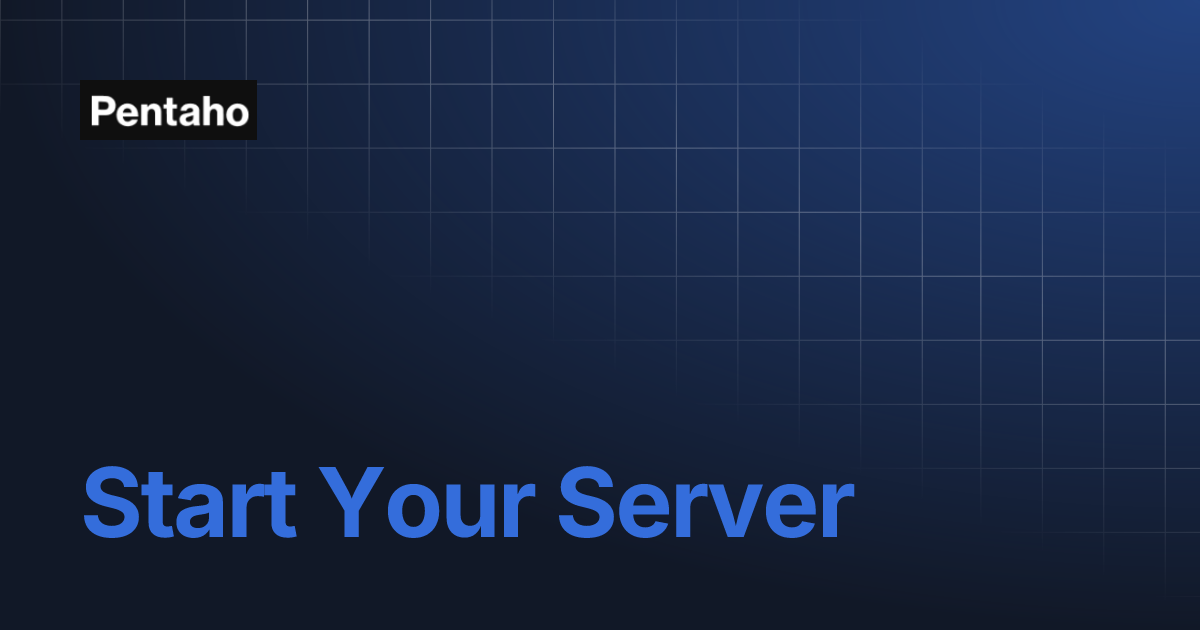Start Your Server | Pentaho